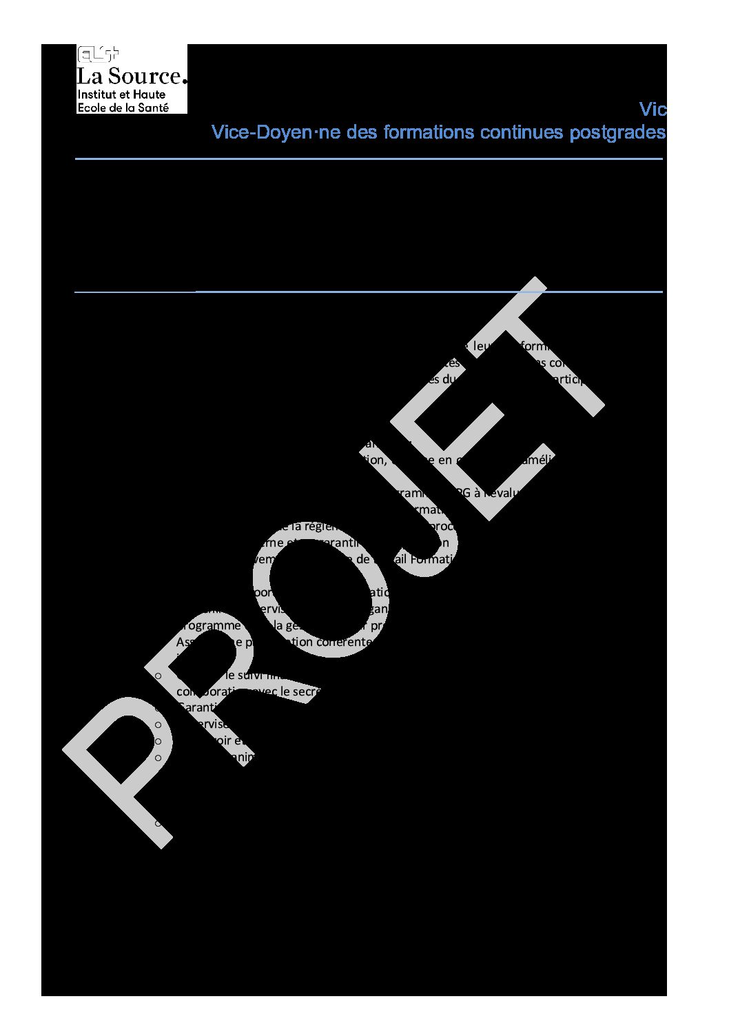 RH_DP_VD FCPG_2023 - Institut et Haute Ecole de la Santé La Source
